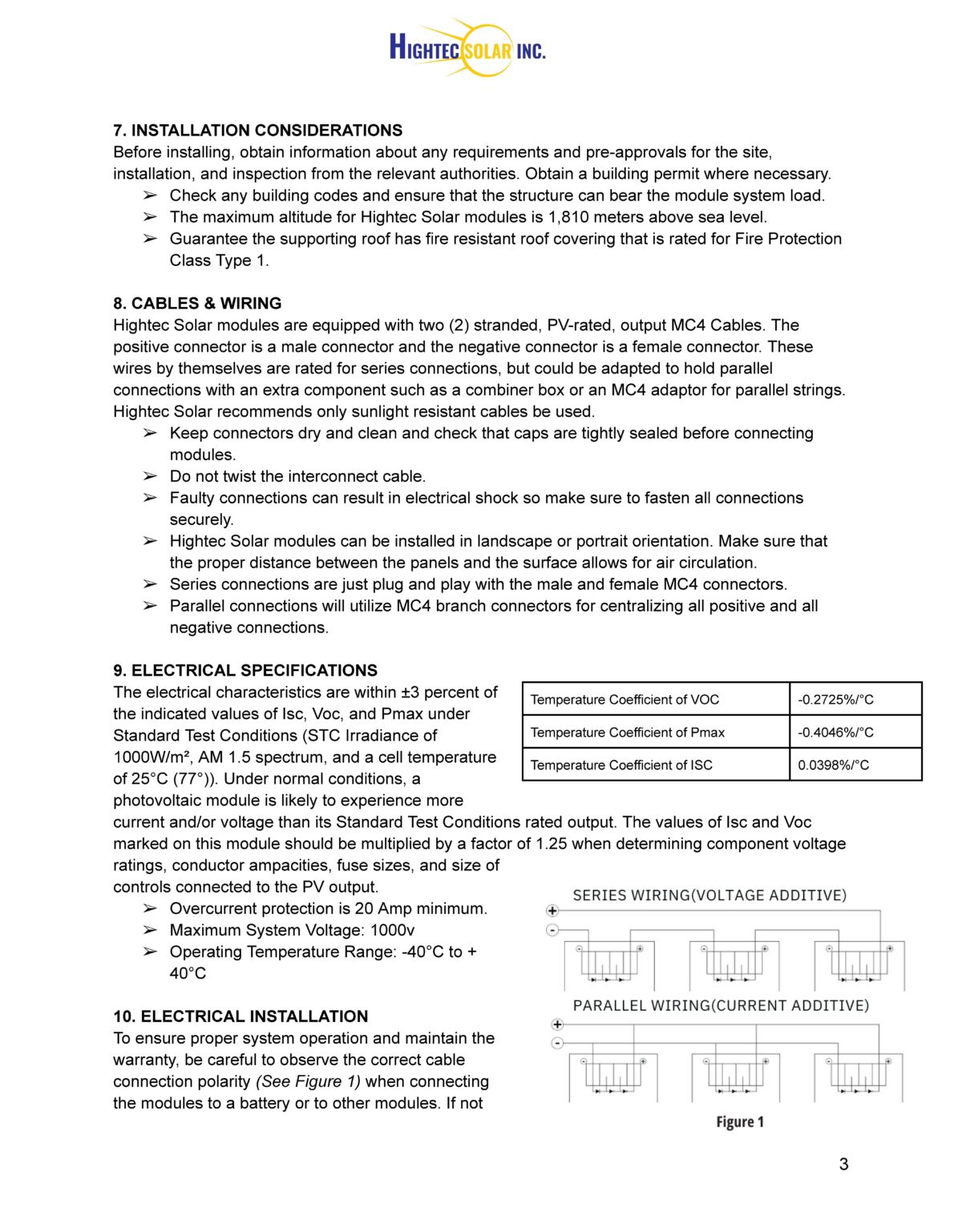 Installation Manual - Hightec Solar - America’s Solar Panel Manufacturer